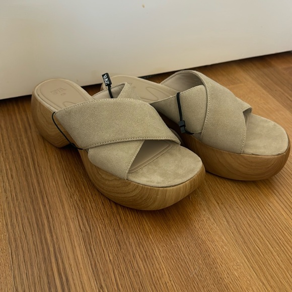 Zara | Shoes | Zara Square Toe Platform Clog Sandals 4 | Poshmark